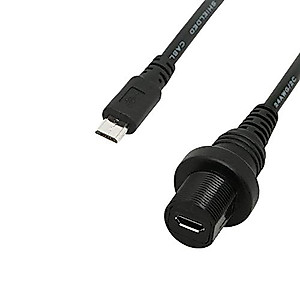 CERRXIAN 30cm Micro USB Mount Extension Dash Flush Cable for Car, Boat, Motorcycle, Truck Dashboard (Micro USB)