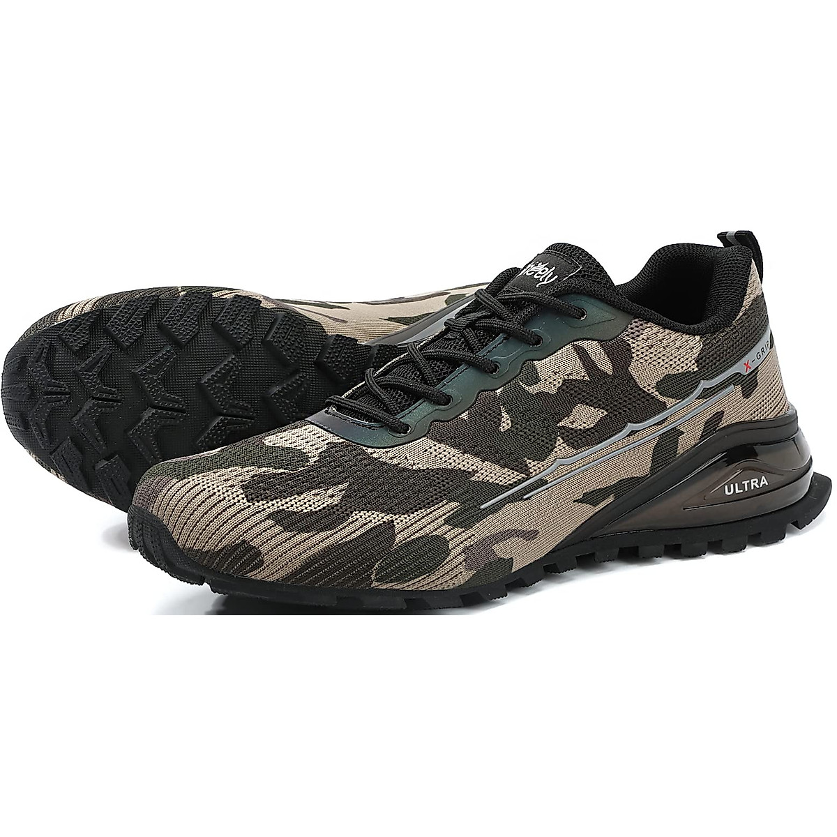 ikunka Men'S Fashion Sneakers Lightweight Breathable Walking Shoes Tennis Cross Training Shoe Non Slip Trail Running Shoes（Camo 11.5）