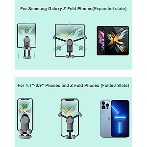 xuenair Z Fold 5 Car Mount, [2 Pack Hooks] Z Fold 4 Car Mount, Samsung Galaxy Z Fold 5 4 3 Car Mount [Fit Thick Case] Car Vent Clip for Z Fold 5 4 3 2 s23 22 21 Ultral Google Pixel Fold iPhone