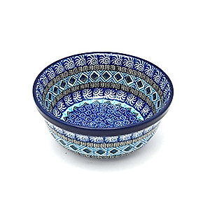 Polish Pottery Bowl - Salad - Aztec Sky