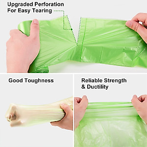 Small Trash Bags 2-2.6 Gallon Plant Starch Based, Inwaysin 200 Count Bathroom Trash Bags, Strong Trash Bags 2.6 Gallon Unscented, Size Expanded, for Bathroom Bedroom Trash Can, Green, 10L