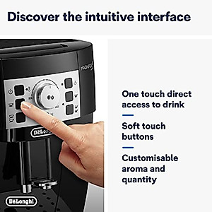 De'Longhi Magnifica S ECAM22.110.B, Coffee Maker with with Milk Frother, Automatic Espresso Machine with 2 Hot Coffee Drinks Recipes, Soft-Touch Control Panel, 1450W, Black
