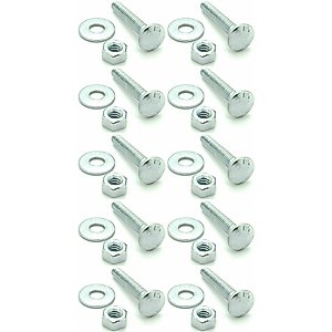 Ten (10) 5/16-18 x 1-1/2" Long Carriage Bolts Set w/Nuts & Washers (BCP300)
