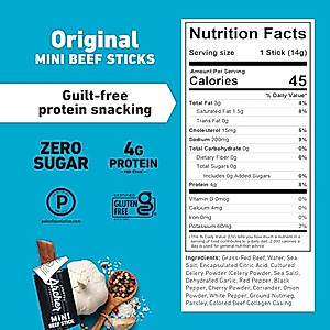 Original Mini Jerky Beef Sticks by Country Archer, 100% Grass-Fed, Gluten Free, High Protein Snacks, .5 Ounce, 28 Count