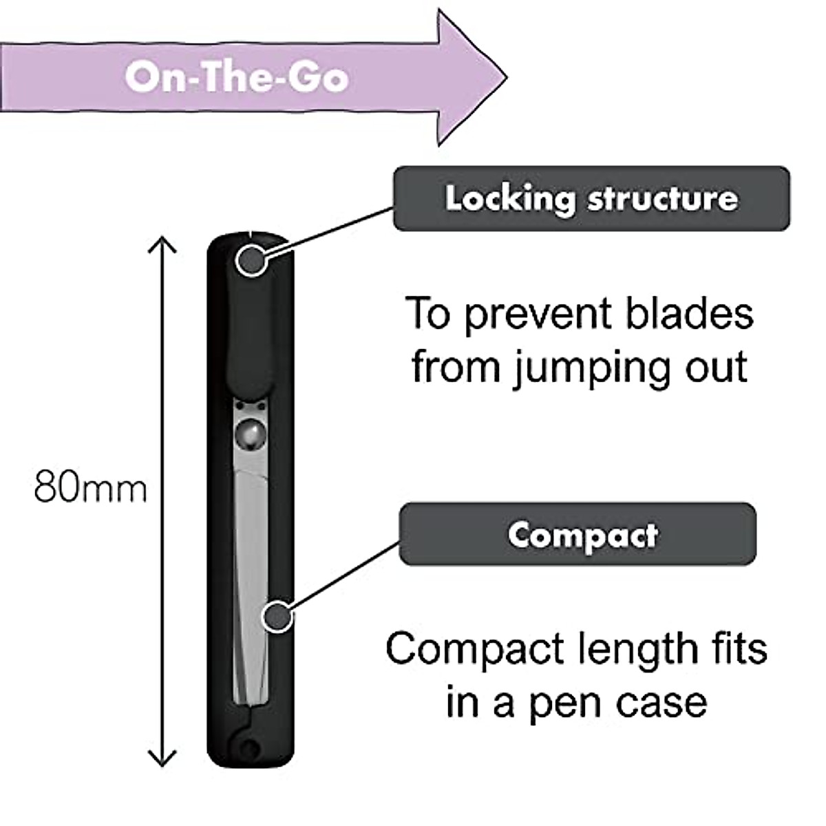 SUN-STAR Stationery STICKYLE Scissors (Compact) Slarino Black S3720004