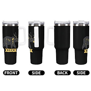 Camel Camouflage Tumbler with Handle Travel Mug Water Bottle Tea Coffee Cup White-style