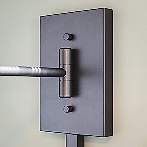 Kenroy Home 30110BLKP Simplicity Wall Swing Arm Lamp with Matte Black Finish, Modern Style, 14" Height, 15.5" Width, 25" Depth