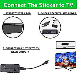 Uberwith Retro Game Console,Retro Game Stick,Plug & Play Video TV Game Stick Within 20000+ Games Built-in, 9 Classic Emulators, 4K HDMI Nostalgia Stick Game for TV, Dual Controllers (64G)