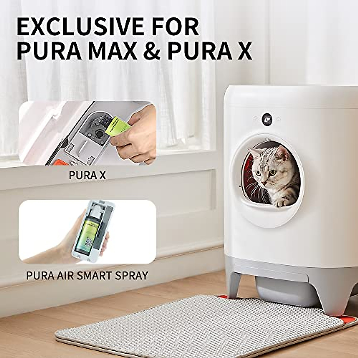 PETKIT PURA X Purifying Refills, Replaced Odor Removers Refills (4 Bottles) for Pura X and Pura Max Cat Litter Box