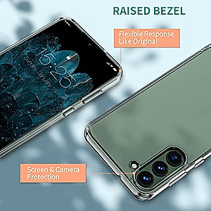 MILPROX Compatible with Samsung Galaxy S23 Clear Case, Cute Case Design for Girls Women, Shockproof Floral Pattern Hard Back for Samsung Galaxy S 23 5G Phone 2023 6.1 Inches-Clear