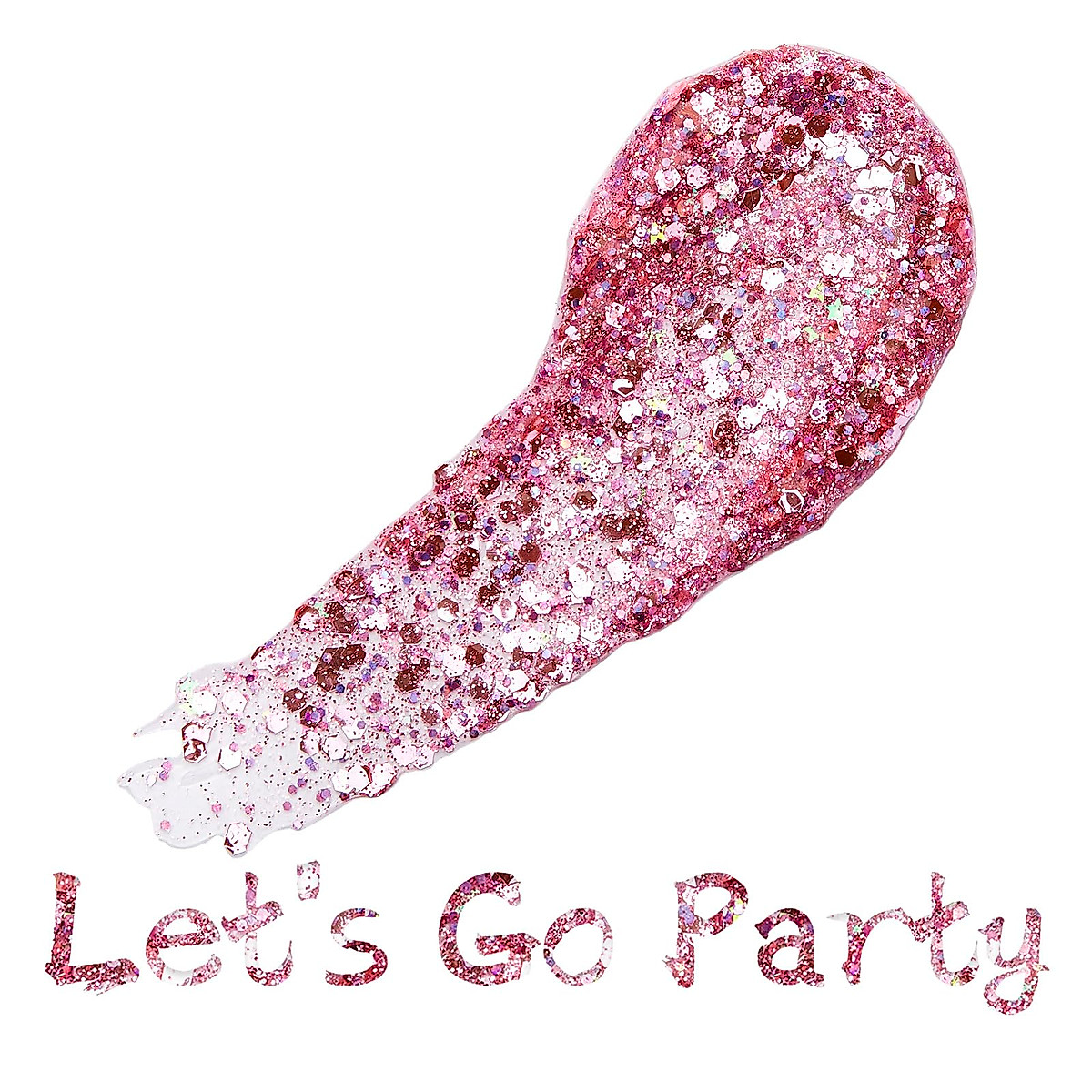 Go Ho Pink Face Body Glitter,Singer Concerts Pink Face Paint Glitter Makeup,Holographic Chunky Sequins Glitters for Eye Lip Hair Nails,Festival Glitter Rave Accessories,03 Pink Glitter 52g