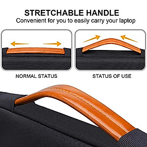 Lacdo 360° Protective Laptop Sleeve Case Computer Bag for 15.6 Inch Acer Aspire, Predator, Inspiron, ASUS ZenBook 15 VivoBook, HP Pavilion, IdeaPad 330, ThinkPad E590 Chromebook Water Repellent, Black