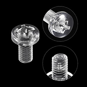 uxcell M6x12mm Plastic Phillips Bolts 50pcs PC Pan Head Machine Screws Transparent