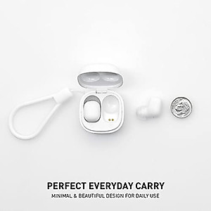 ADV. 500 True Wireless Earbuds, World's Smallest Wireless BT 5.2 Earphones Wide-Range Connection, Touch Control, Built-in Mic, Powerful Sound with Deep Bass [White]