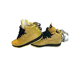 Mini Shoes Keychain Pair or Single With or Without The Box, Mini Kicks, Mini Sneaks, Golds 1s Mini Kicks Shoes Keychains (Pair No Box)