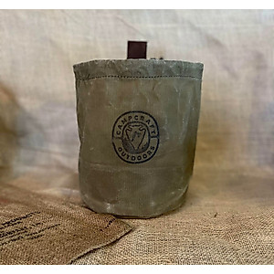 4QT Bushcraft Cookware Bag | Waxed Canvas Bush Pot Bag | Camp Kettle Bag | Outdoor Cooking Kit | Coffee Pot Bag | Foragers Belt Bag (2QT Bushpot Bag)