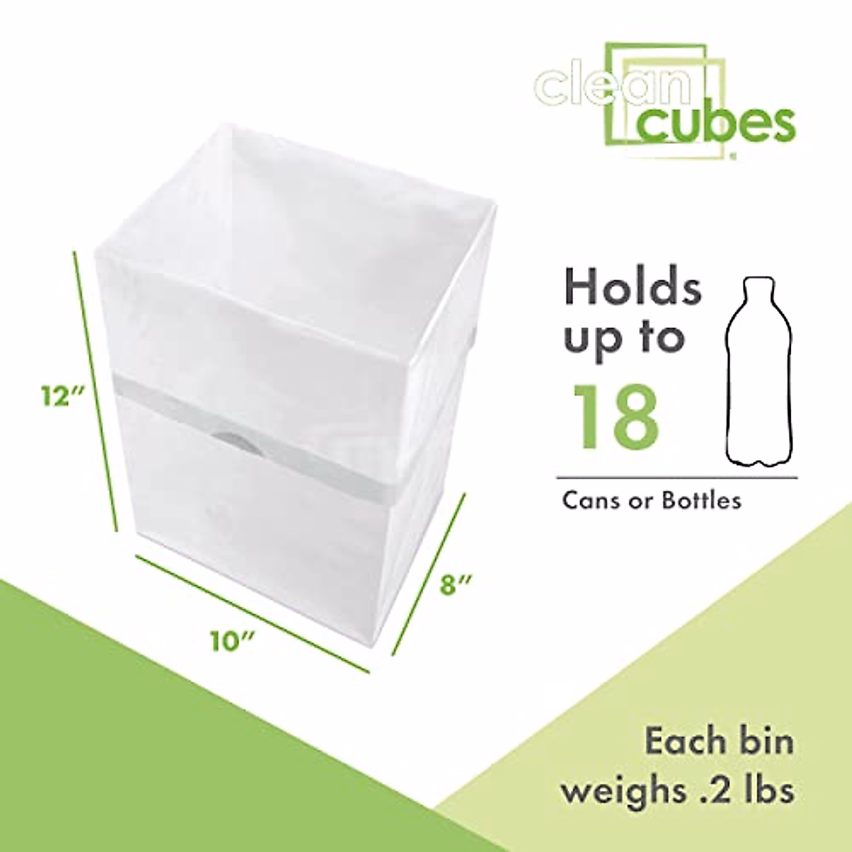 Clean Cubes 4 Gallon Trash Cans & Recycle Bins for Sanitary Garbage Disposal. Disposable Containers for Parties, Events, Recycling, and More. 6 Pack (White)