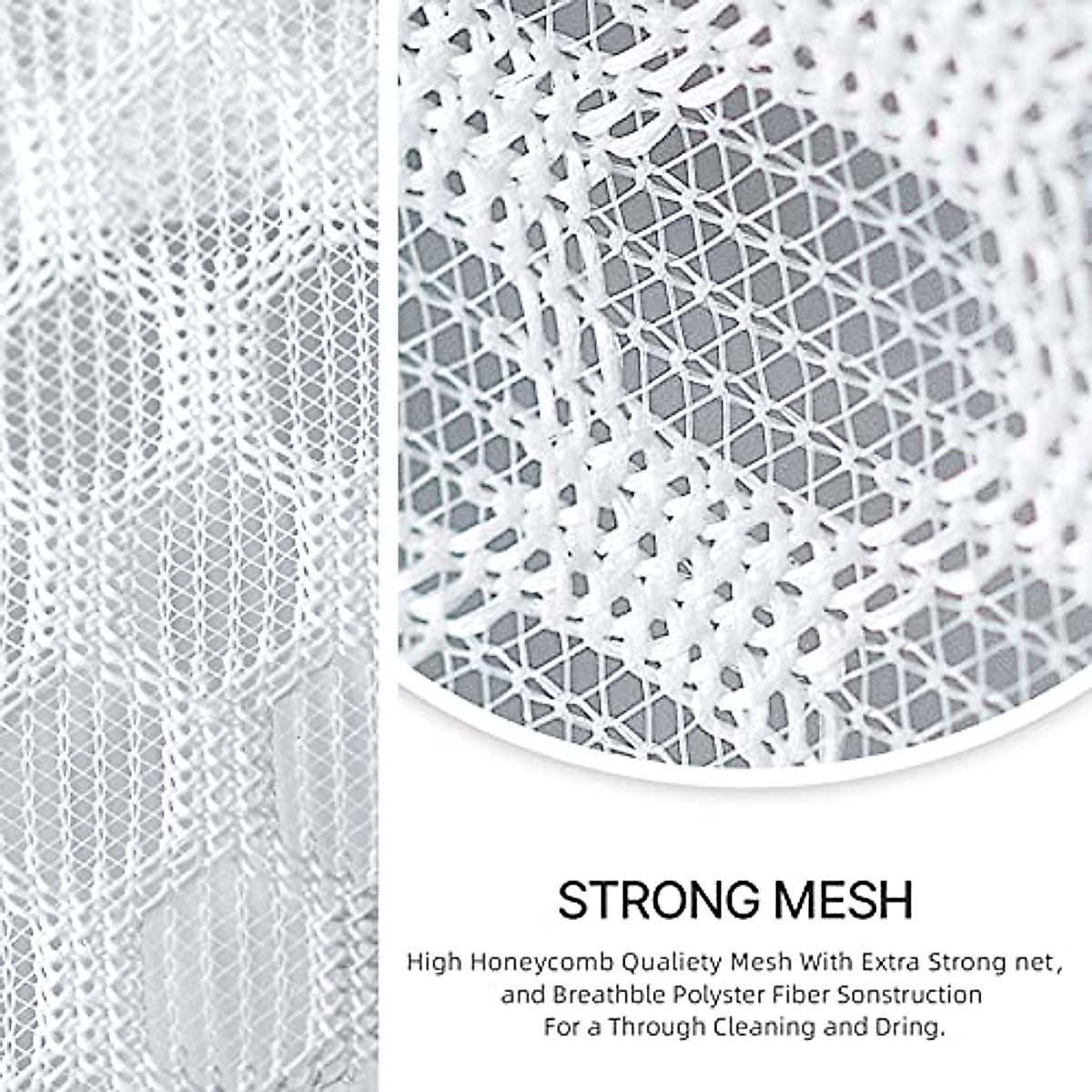 COMLIFE Set of 2 Delicates Honeycomb Mesh Laundry Bag，Use YKK Zipper，with Handle, Extra Large Opening, Side Widening Design, Baby Products, Face Cleansing Pads,Socks, Fine Knitwear Mesh Wash Bags (Blue)