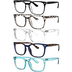 Yogo Vision Blue Light Blocking Computer Glasses Anti Glare Reduce Eyestrain Eyeglasses for Computers Screens for Men and Women (5 pack)