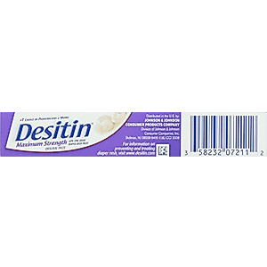 Desitin Maximum Strength Baby Diaper Rash Cream with 40% Zinc Oxide, Travel Size, 1 oz (Pack of 6)