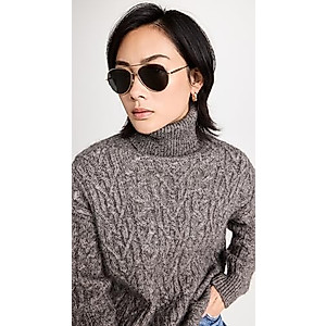 BURBERRY Classic Aviator Sunglasses, Gold/Dark Grey, One Size