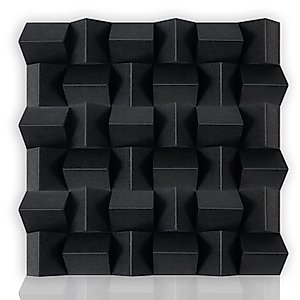 BUBOS Acoustic Panels,DIY Acoustic Diffuser Sound diffuser Panels Full frequency sound absorption（24 x 24Inch）,better Acoustic Treatment for Recording Studio, Office, Home Studio(Black)
