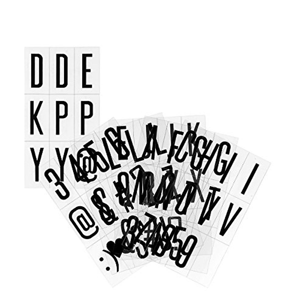 kwmobile Cinema Light Box Letters A4 Size - 105 Pieces Black Replacement Letters for Sign Letters Numbers and Symbols