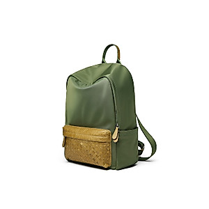 Daiblueland Casual Daypack Backpack For Women Unisex Large Lightweight Travel Rucksack With Leather Pockets(Army Green) (BACK-001)