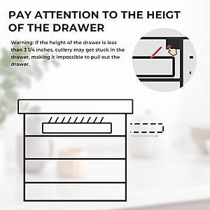 yamagahome Kitchen Drawer Organizer, Expandable Utensil Tray Drawer Organizer, Silverware Tray for Drawer, Adjustable Plastic Utensil holder, Multi-Purpose Storage for Kitchen, Office and Bedroom