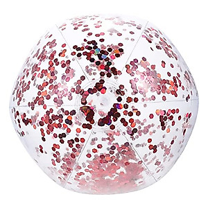 Kisangel Summer Decor Kid Swimming Pool Clear Beach Balls Mini Beach Balls Round Transparent Ball Pool Inflatables for Kids Sequins Decorate Flash Ball Child Water The Summer Ball Toy