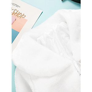 Blulu Girls Faux Fur Bolero Princess Shawl Wraps Girls Shrug Coat Jacket Flower Cape Wedding Party Dress