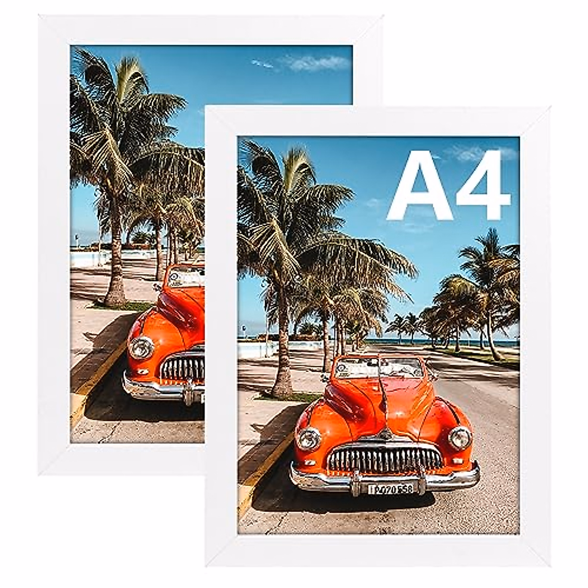 AUEAR, A4 Picture Frame White Set of 2, 8.3x11.7 Frame Wall Mounted Horizontal And Vertical