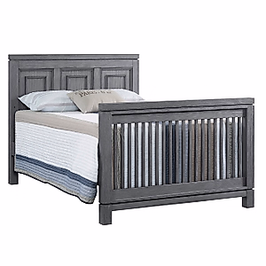 Soho Baby Manchester Crib to Full-Size Bed Conversion Kit, Wire Brush Rustic Gray Finish, GreenGuard Gold Certified
