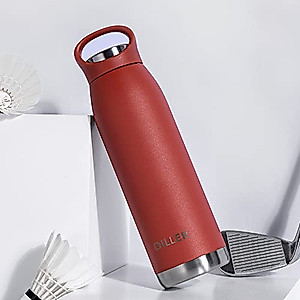 BPA Free Thermo Double Wall Vacuum Insulated Stainless Steel Sports Water Bottle Flask with Handle Lids (22OZ, White)