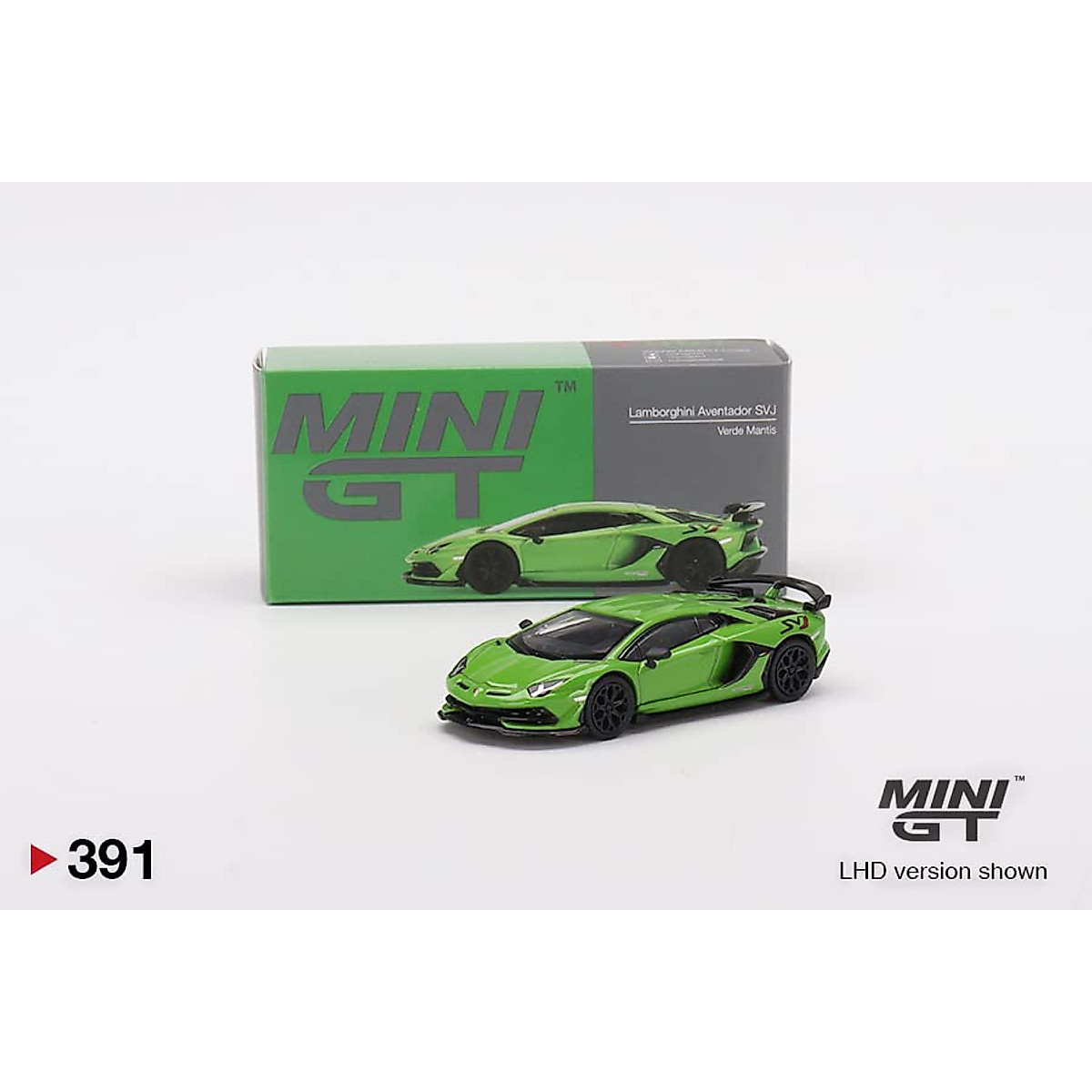 True Scale Miniatures Model Car Compatible for Lamborghini Aventador SVJ Verde Mantis 1/64 Diecast Model Car MGT00391