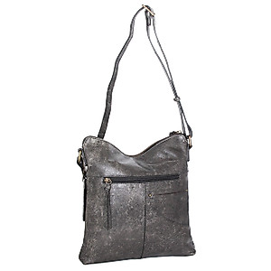 Zuri Leather Crossbody Bag (Grey)