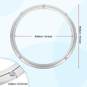uxcell Aluminium Lazy Susan Turntable Bearing, 16 inch Round Rotating Bearing Turntable Base for Kitchen Dining Table（Base Only）