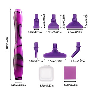 Updated Diamond Painting Pen, 13Pcs Diamond Art Pens with Screw Thread Tips, Diamond Painting Pens Tool Accessories Kit Drill Pen for Diamond Painting Art Nail Art Cross Stitch (Balck&Purple)