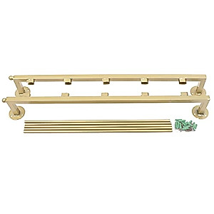 LGXSHOP Towel Rack, 5 Tier Hanging Towel Rack, Industrial Metal Wall Mounted Garment Rack, Space Saving Towel Display Rack for Entrance, Bedroom, Bathroom, Closet, Boutique -Gold