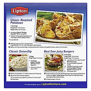 Lipton Recipe Secrets Soup and Dip Mix For a Delicious Meal Onion Great With Your Favorite Recipes, Dip or Soup Mix 2 oz (Pack of 6)