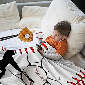 Sofevaim Baseball Blanket, Dad Blanket Baseball Gifts for Boys 8-12, Baseball Stuff, from Son, Birthday Gifts for Son, Blanket for Couch Bed Baseball Room Decor 60"X50"