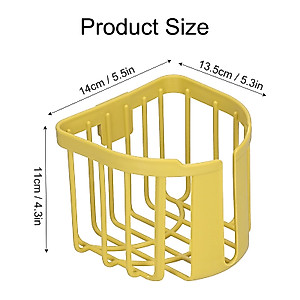 Mokernali Toilet Paper Holder, Wall‑Mounted Self Adhesive Toilet Roll Holder No‑Punch Toilet Shelf with No-Punch Sticker for Home Bathroom Kitchen(Yellow)