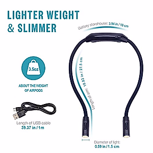 Vekkia Lightweight Neck Reading Light, Book Light for Reading in Bed, Neck Light for Knitting,3 Colors,9 Brightness,Rechargeable,Hand Free,Portable,Long Lasting,Suitable for Crocheting,Sewing,Craft