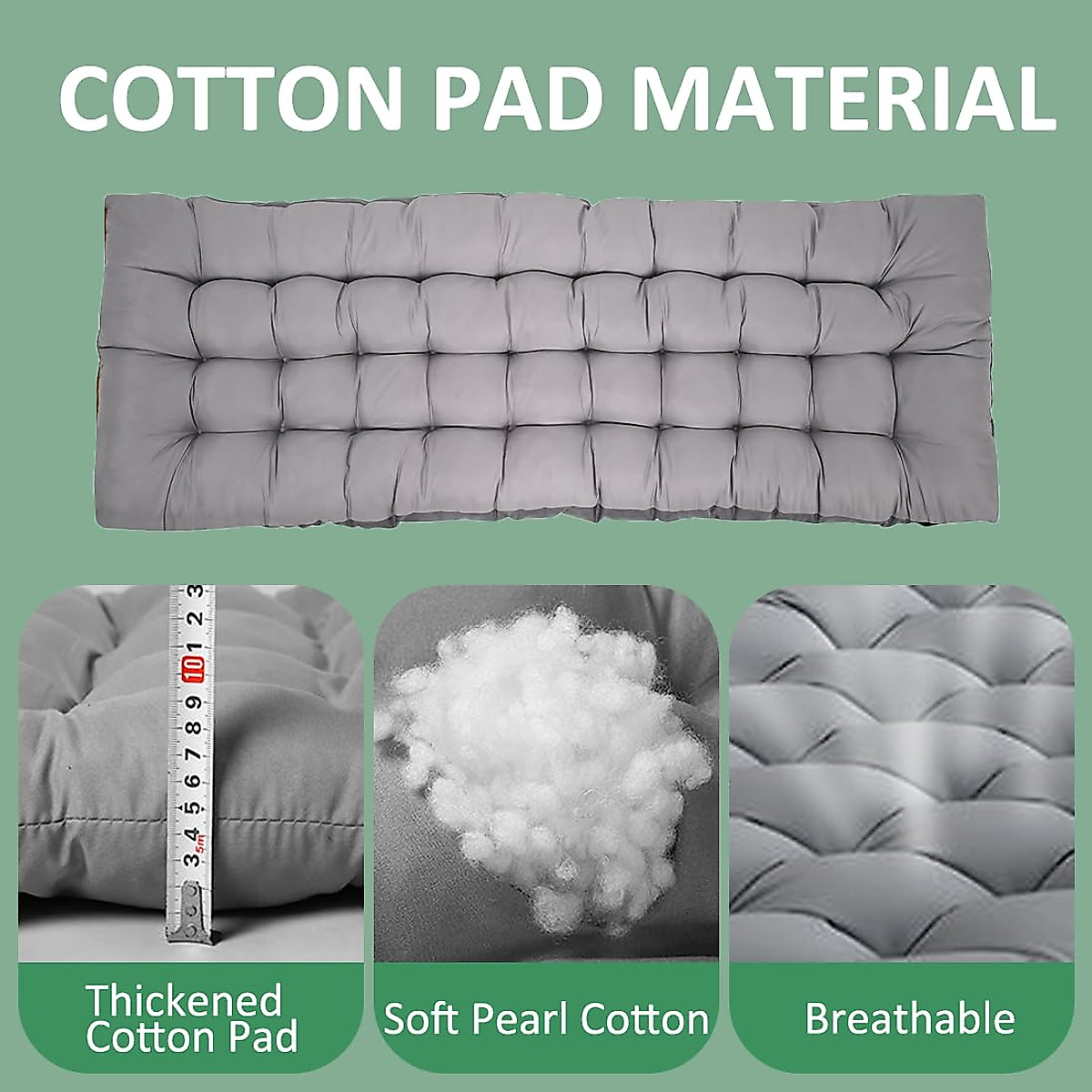 STARBRILLIANT Adjustable Foldable Deck Chair with Cushion, Foldable Outdoor Terrace Lounge Chair, Open to Rest No Pillows Needed (Gray B)