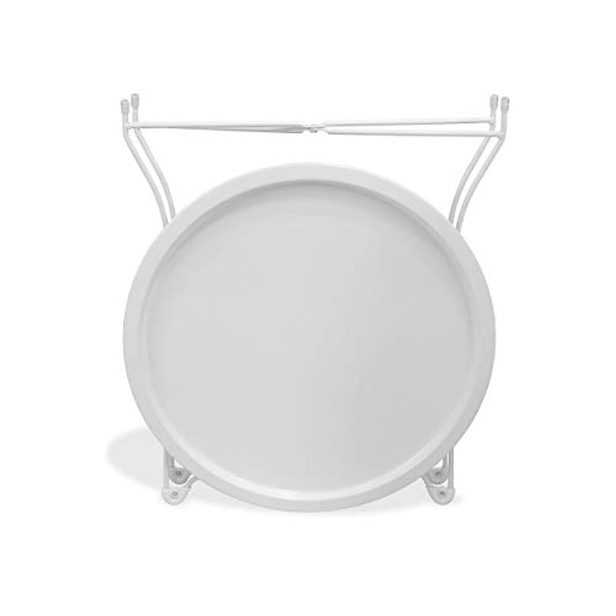 Atlantic urbSPACE Metal Side Table - Stylish Folding Tray Table, Sturdy Steel Construction with Wear-Resistant Powder Coating, PN in White