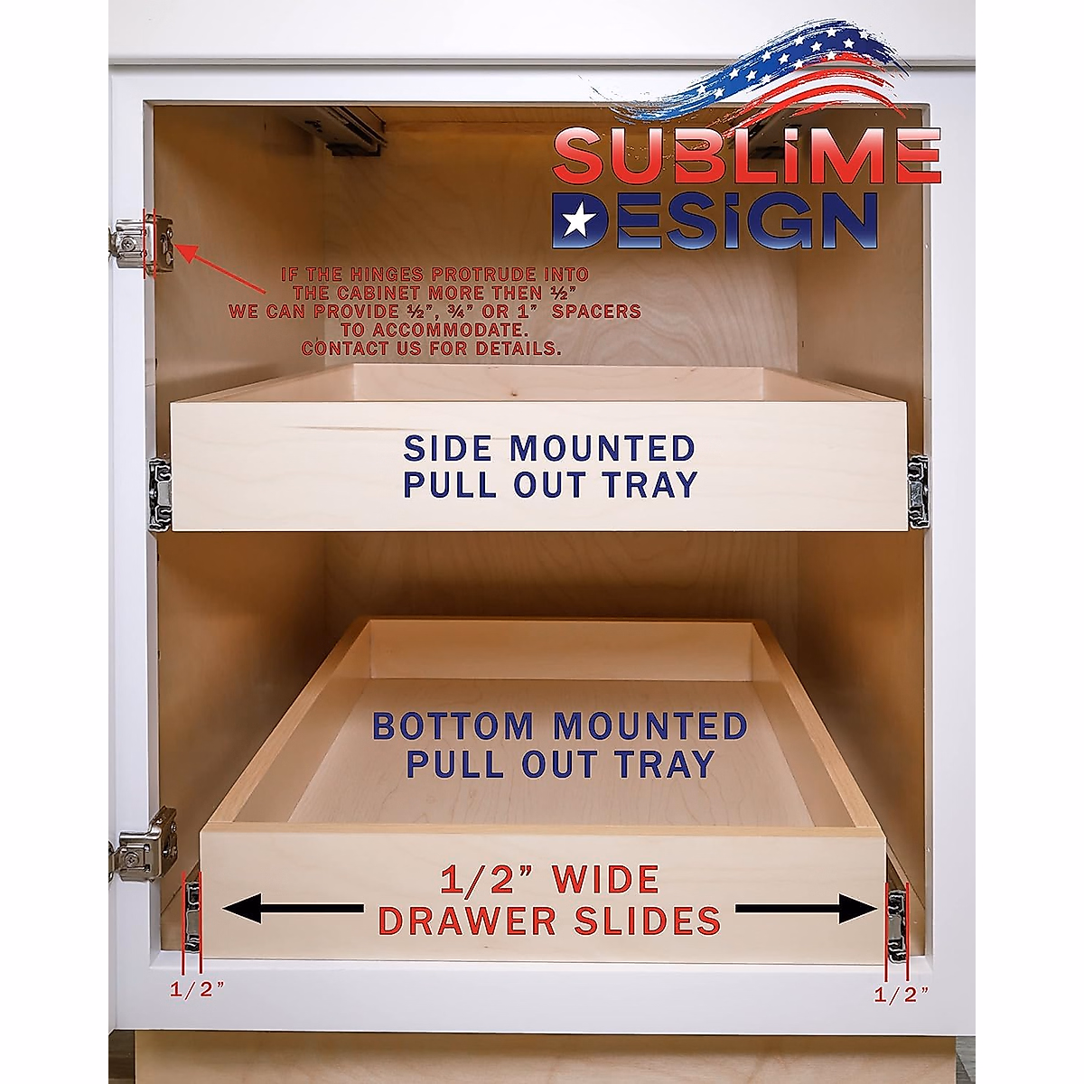 Sublime Design | Custom - Made to Fit - Pull Out Kitchen Drawers | Slide Out Shelves for Kitchen Cabinets | Cabinet Roll Out Drawers | Pull Out Drawers for Pantries