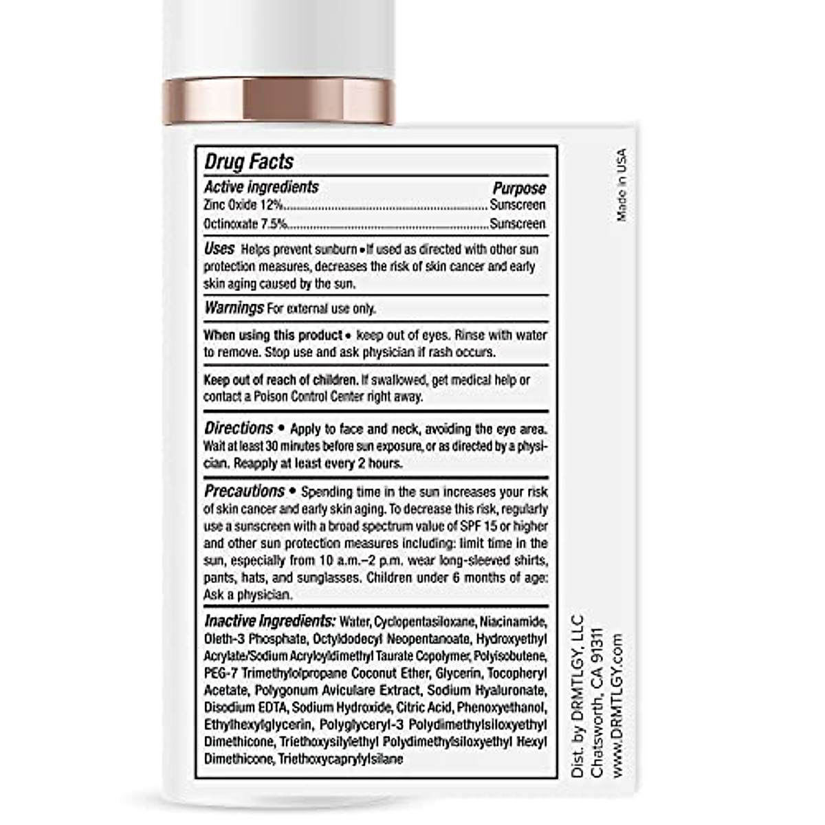 DRMTLGY Anti Aging Clear Face Sunscreen and Facial Moisturizer with Broad Spectrum SPF 45. Oil Free, Zinc Oxide Sunscreen For Sensitive Skin and Acne Prone Skin.