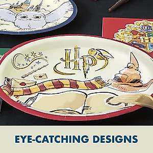 Harry Potter Birthday Decorations Kit | Harry Potter Birthday Party Supplies | With Harry Potter Table Cover, Banner, Dinner and Cake Plates, Napkins, Cups, Candles, Button | Serves 16