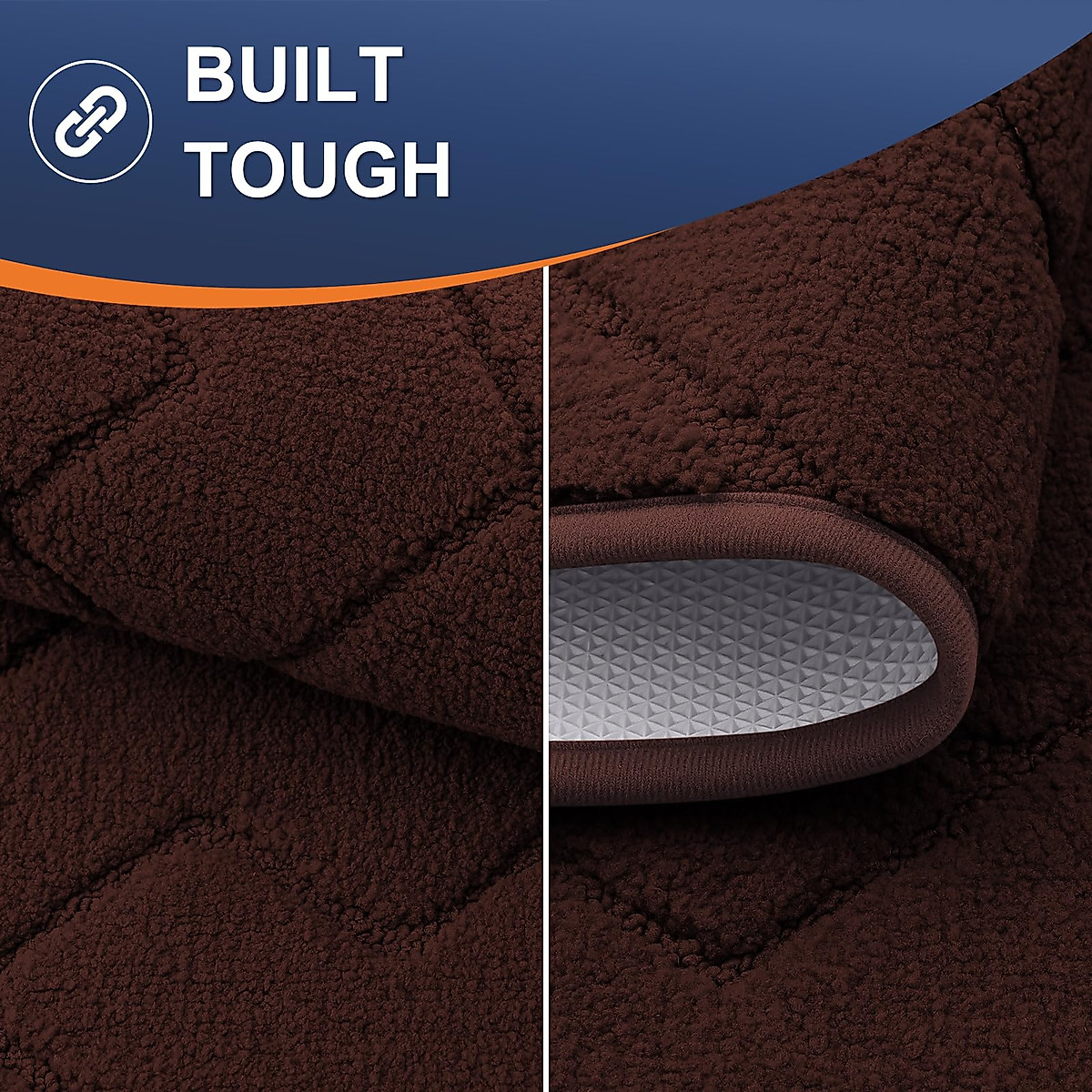 OLANLY Indoor Door Mat, 30x20, Dirt Resistant and Absorbent, Sturdy Non-Slip Rubber Backing, Easy to Clean, Washable Entry Mat, Ideal Low-Profile Mat for Front Back Door and Entryway, Dark Brown