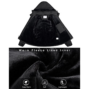 CAMELSPORTS Women's Waterproof Snow Ski Jakcet Fleece Warm Winter Coat Hooded Windproof Insulated Snowboarding Jacket